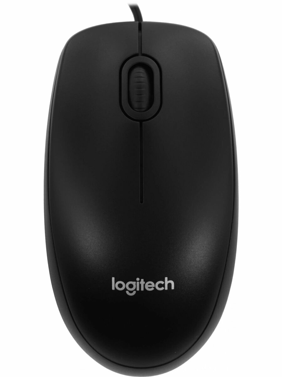 Мышь оптическая Logitech B100 черный 1000dpi USB (910-006605)