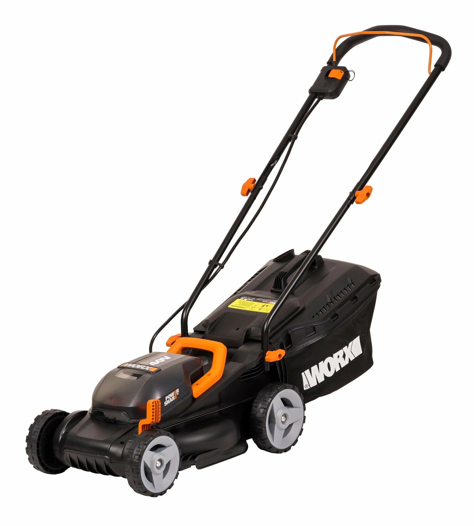 Газонокосилка аккумуляторная WORX WG779E.1, 34 см, 40 В, АКБ 2 x 4 А*ч, двойное ЗУ 2 x 2 A, коробка