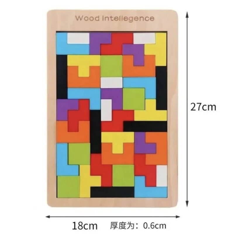 Деревянный 3D пазл Тетрис 1pcs
