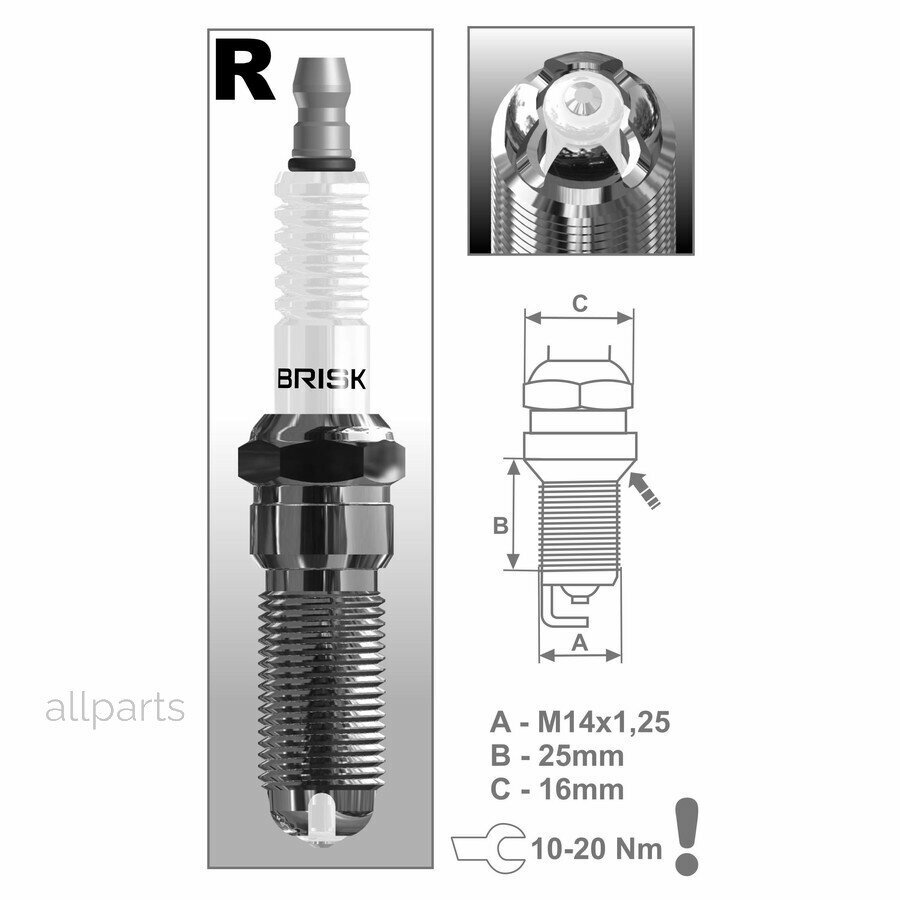 BRISK ROR15LGS Свеча зажигания