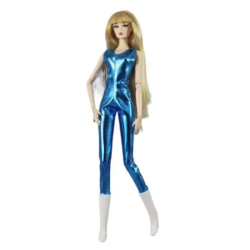 Кожаный комбинезон для кукол qichangsheng 11,5 дюймов Синий, Jumpsuit 09