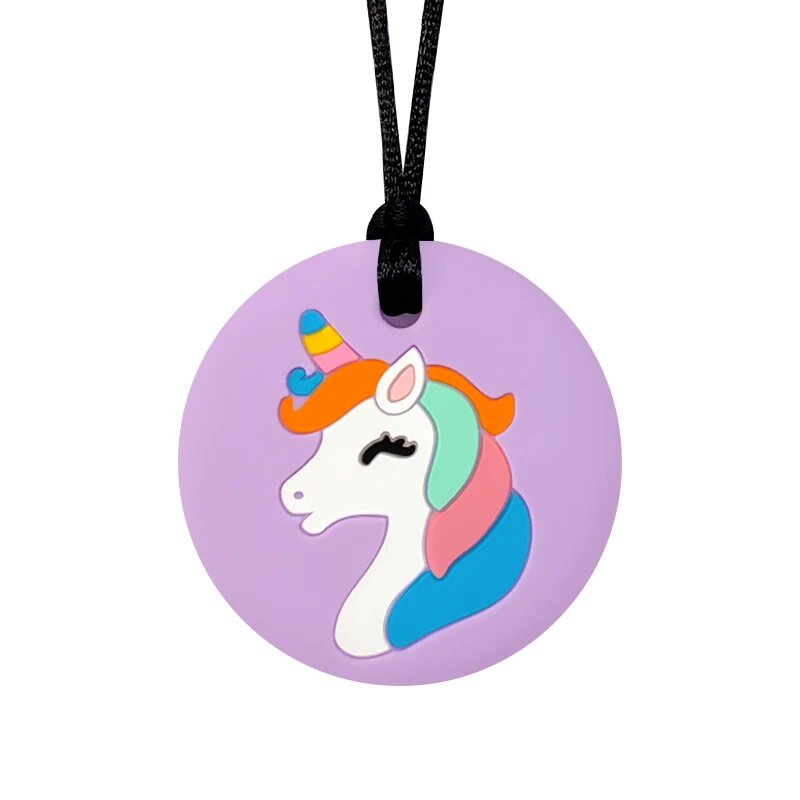 Силиконовый сенсорный ожерелье-прорезыватель для детей 1Pcs Unicorn3