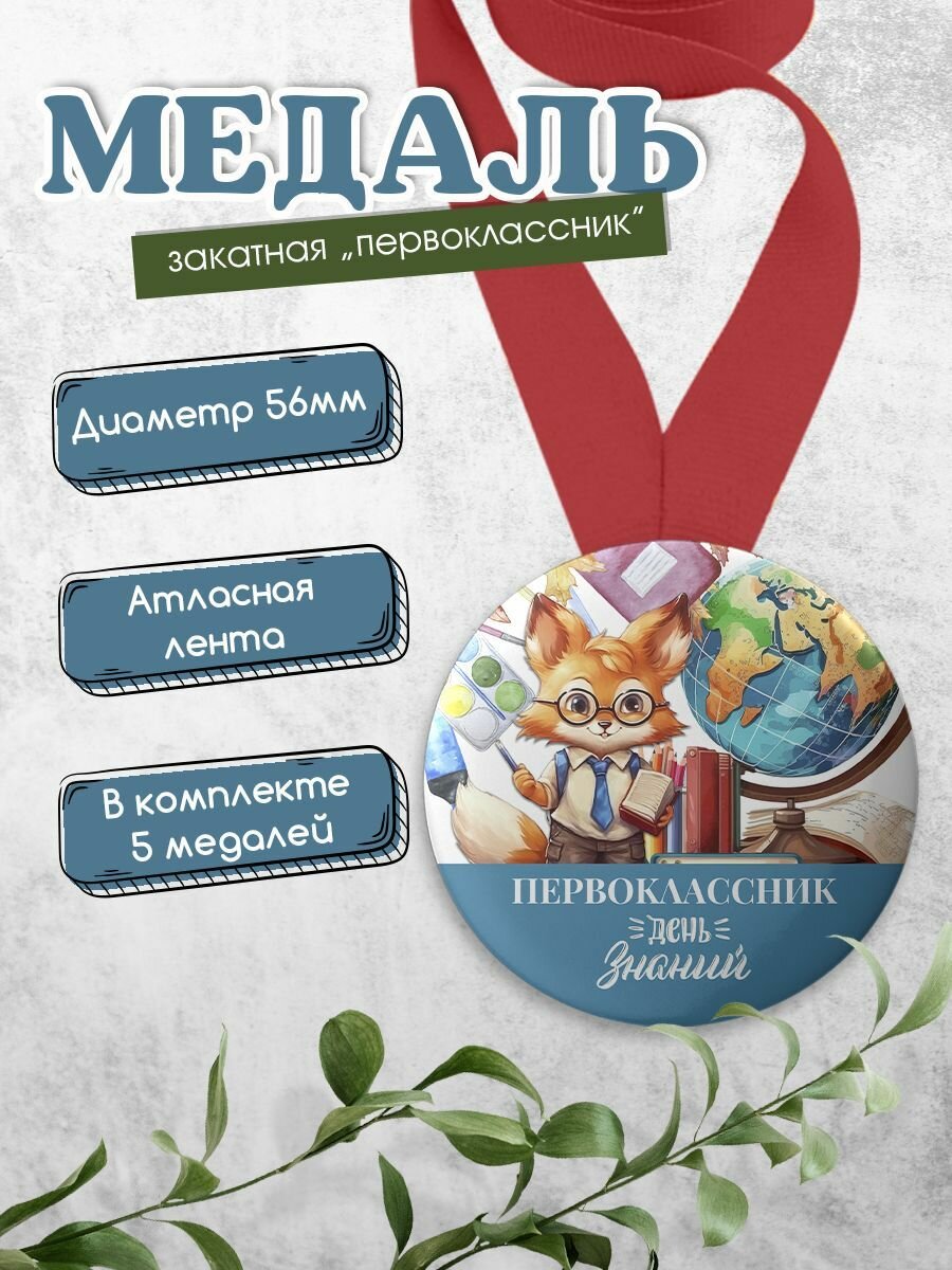 Медаль закатная первоклассник, первоклассница