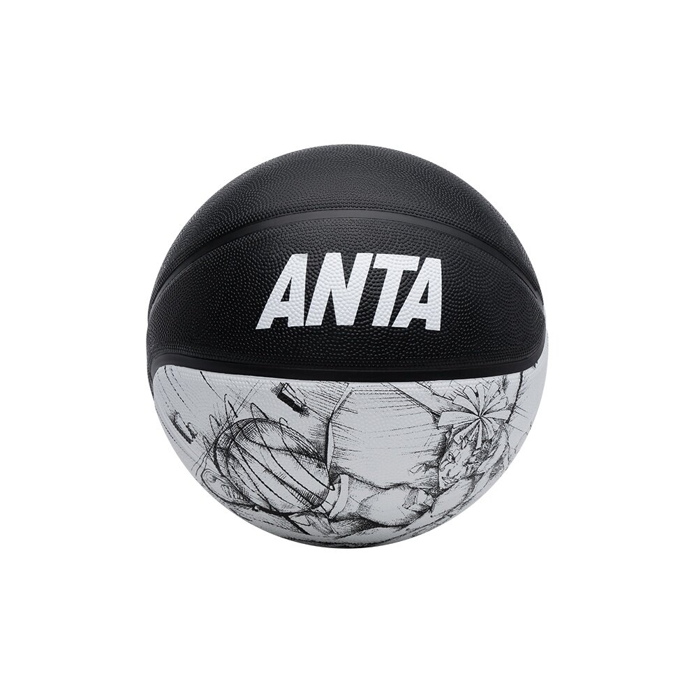 Баскетбольный мяч унисекс Anta Rubber, черный с белым 1137610574