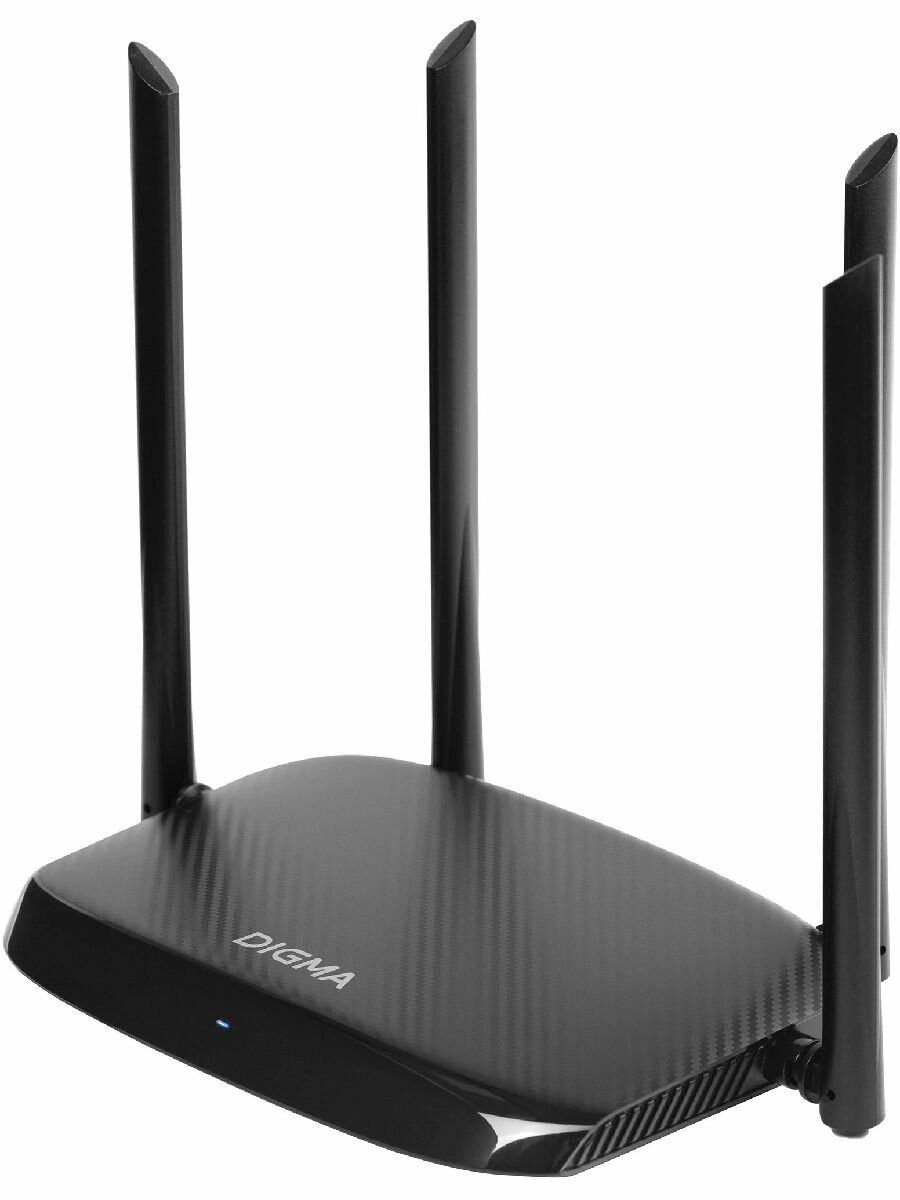 Роутер WiFi Digma DWR-AC1201 беспроводной, AC1200 10/100BASE-TX черный