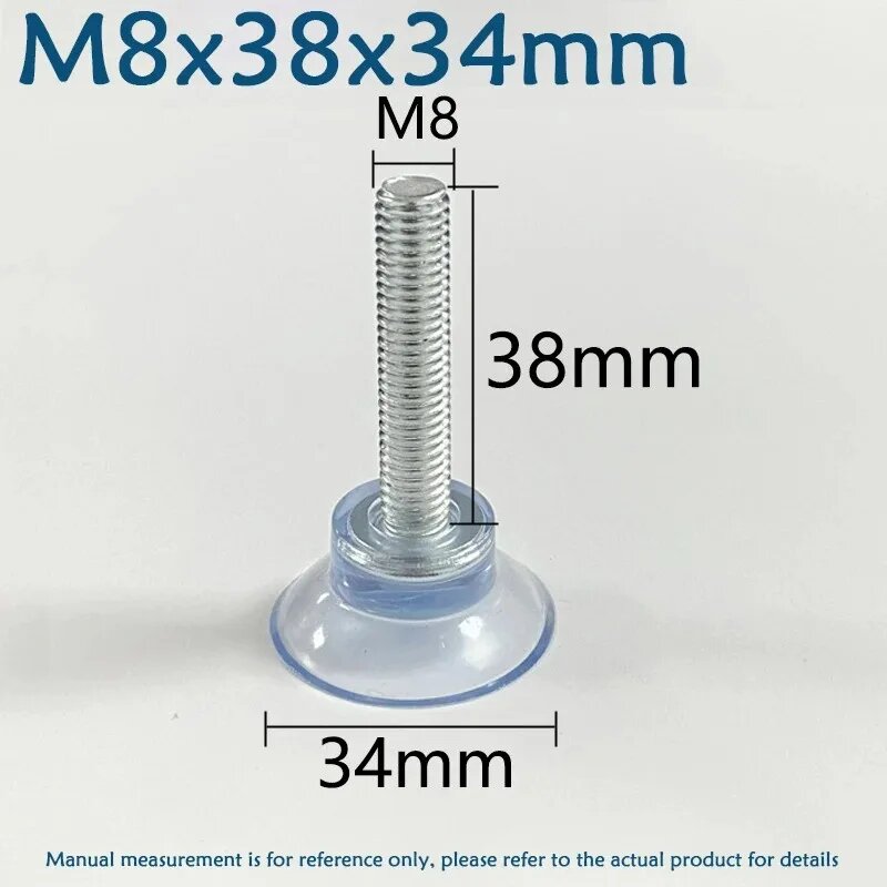 Прозрачные присоски M4 M5 M6 M8 с винтом 4 Pcs, M8x38x34mm