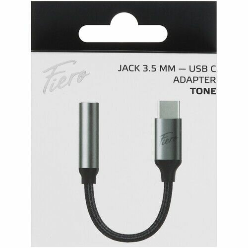Кабель USB Type-C - jack 3.5 мм серый — фото 1