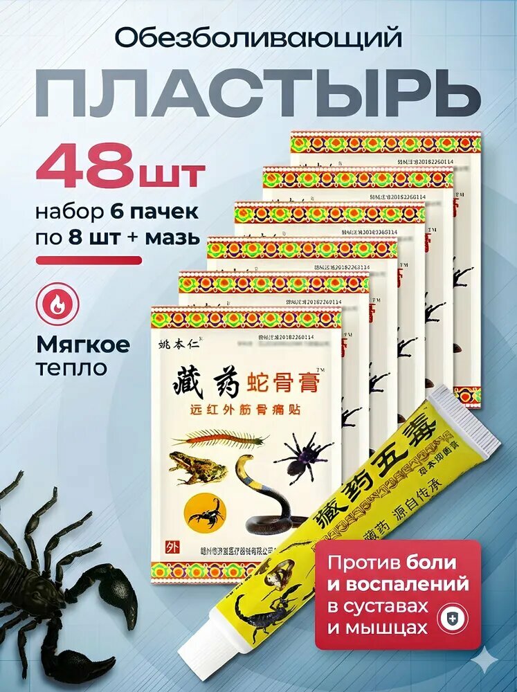 Пластырь обезболивающий для суставов и мышц