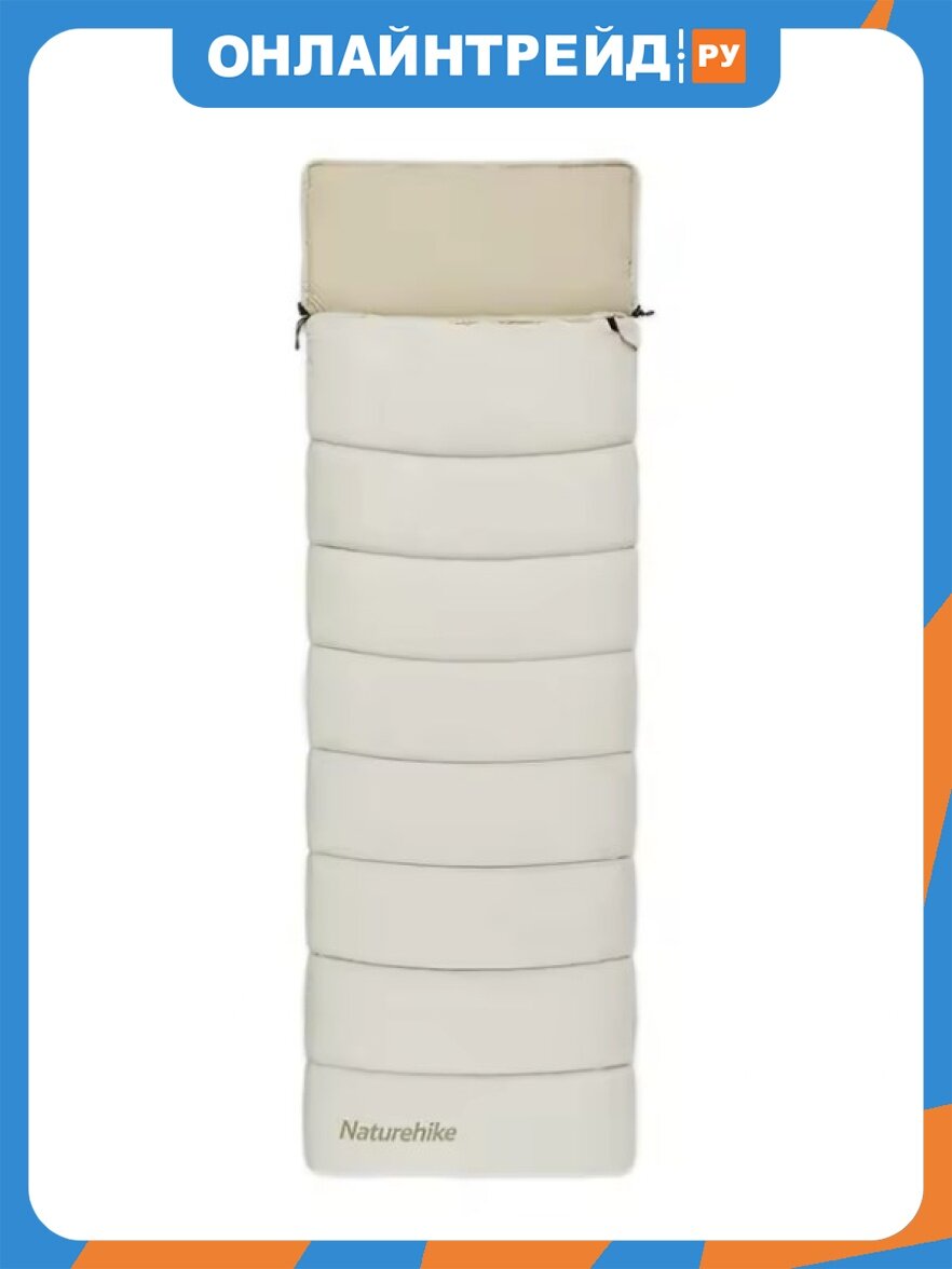 Спальный мешок Naturehike Lingdong, 225х75см, (ТК: +7C), (правый), бежевый