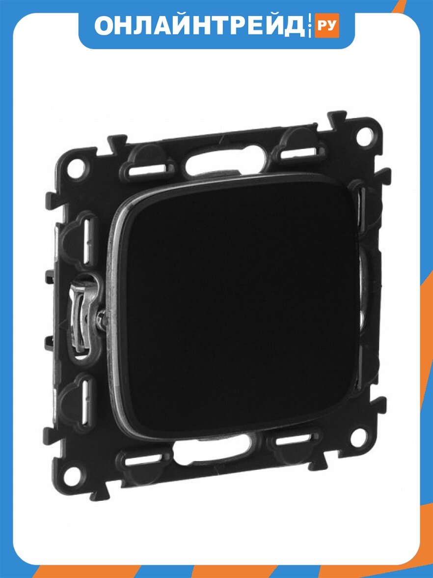 Выключатель Legrand 1-клавишный 10А 250В Valena ALLURE DIY, антрацит, 752911