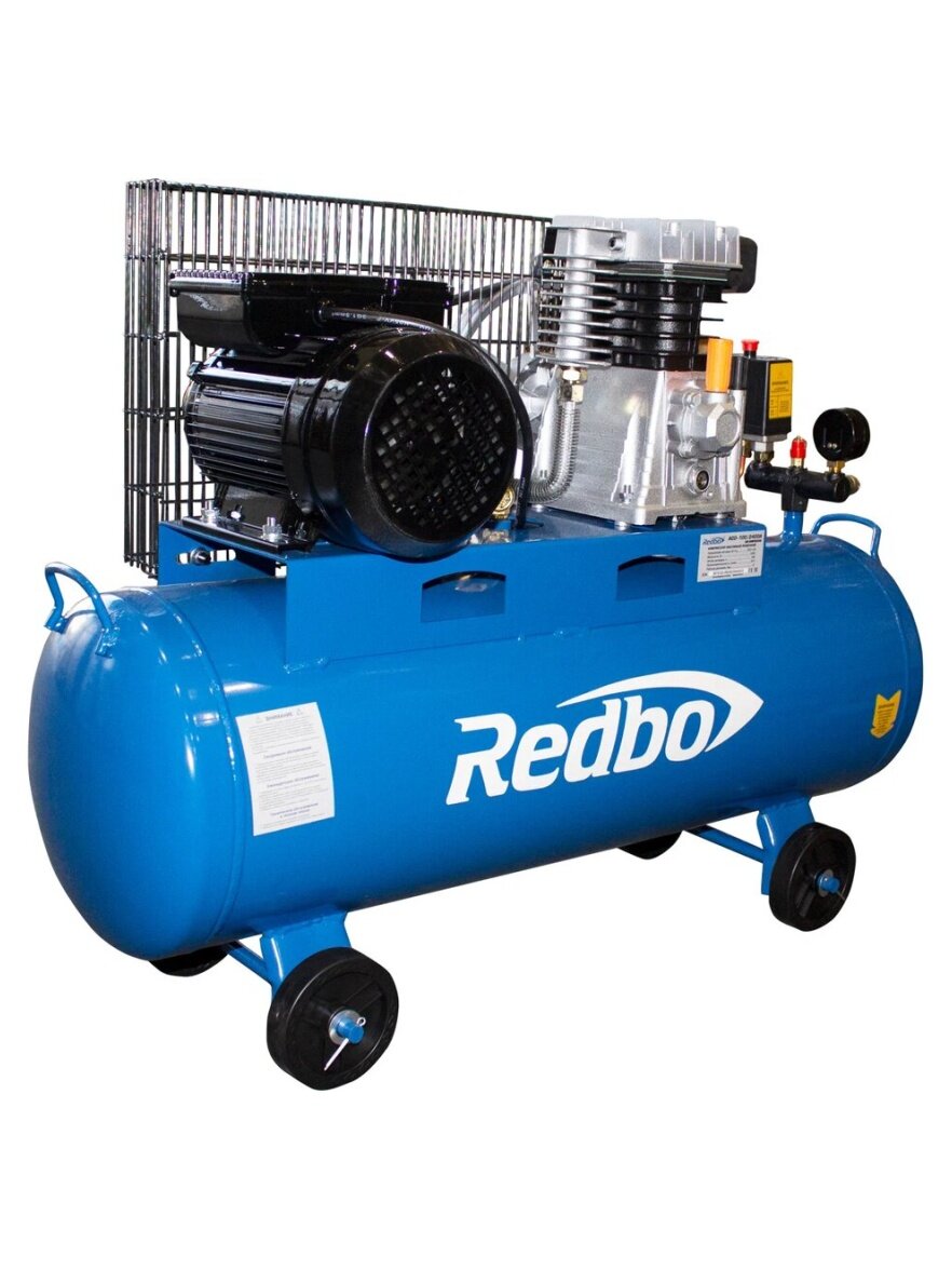 Компрессор масляный ременной Redbo ACO-100/2400A (2400Вт, 2800об/мин, 100 л, 370л/мин, 8,0бар, 1/2)