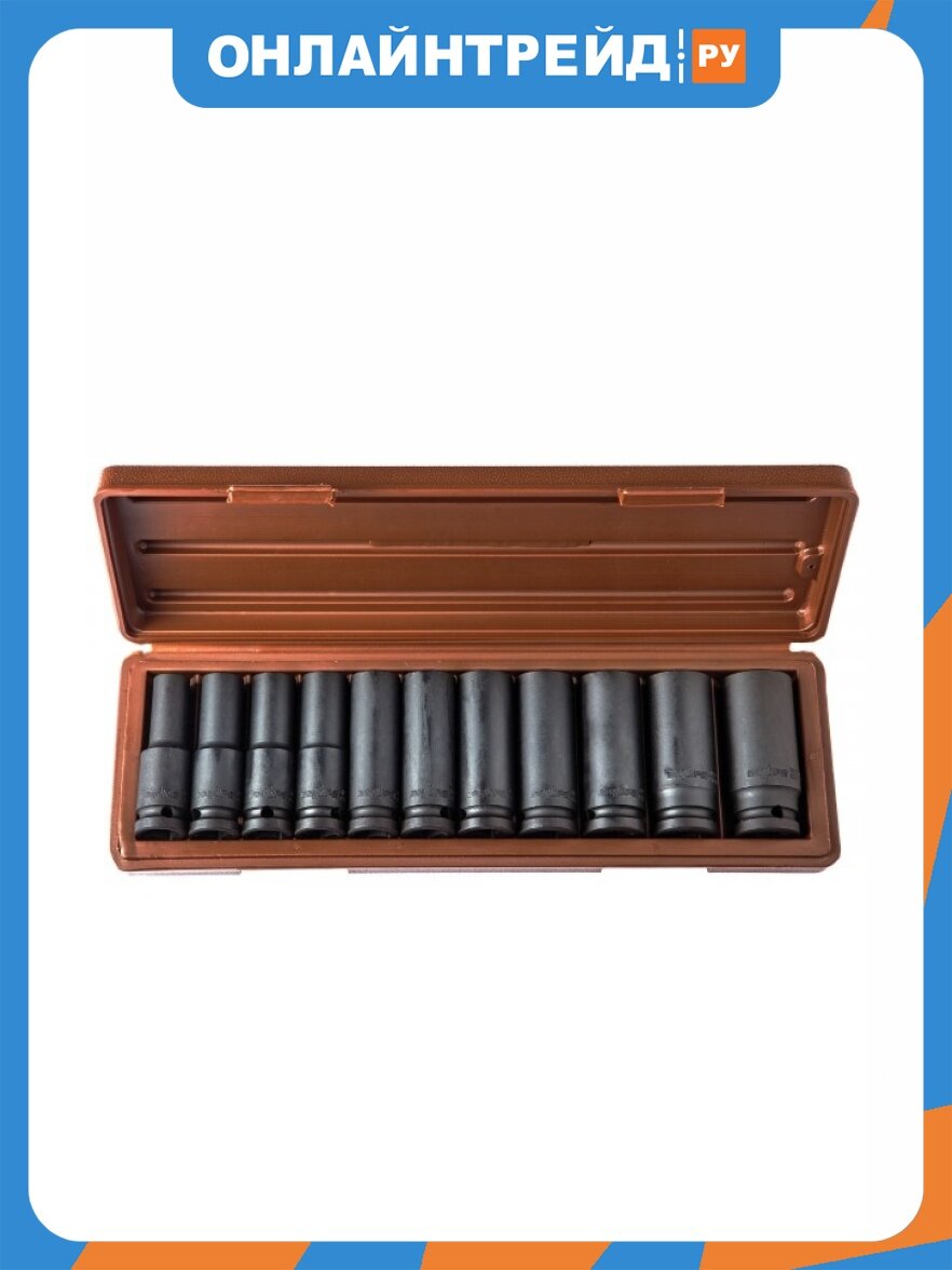 Набор ударных глубоких торцевых головок Ombra 912511 1/2"DR, 10-24 мм, 11 предметов
