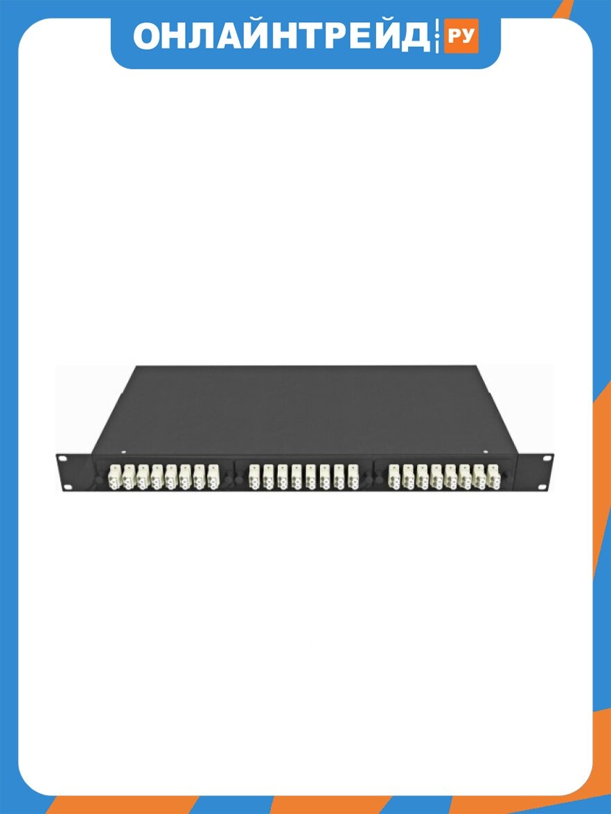 Кросс оптический стоечный Toplan 19", 24 адаптера LC/UPC duplex, многомодовый (OM3 50/125), 1U, черный, укомплектованный,