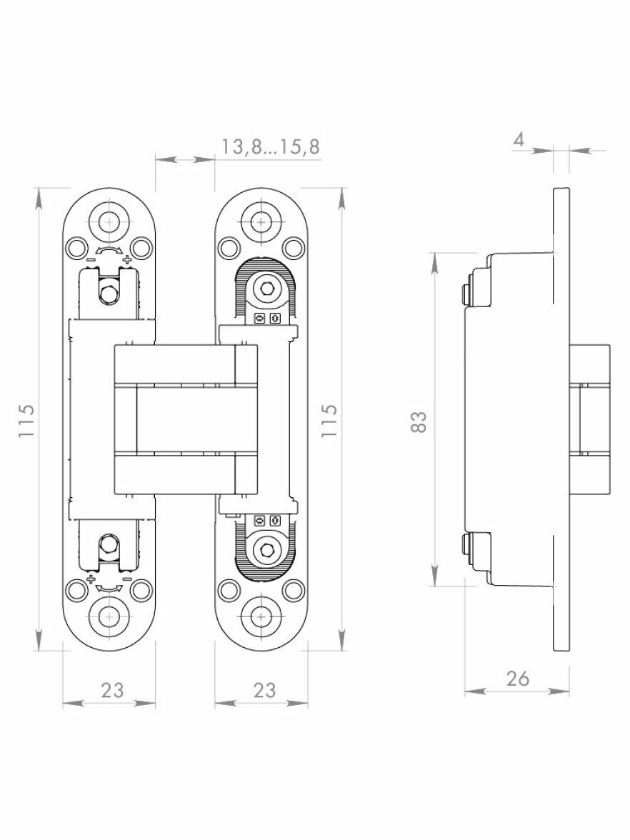 Петля скрытой установки Armadillo TECH U3D3000. VPG WH белый (2 шт)