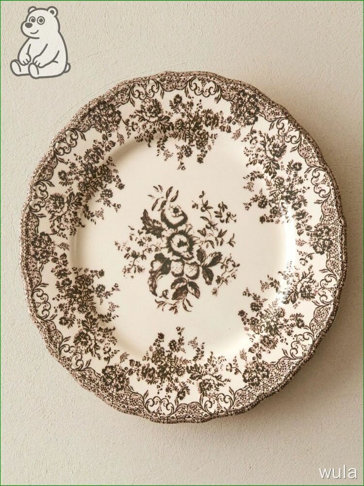 Набор тарелок "ZARA HOME Тарелка "FLORAL EARTHENWARE" 27 см 1 шт коричневый" 27 см 1 шт коричневый