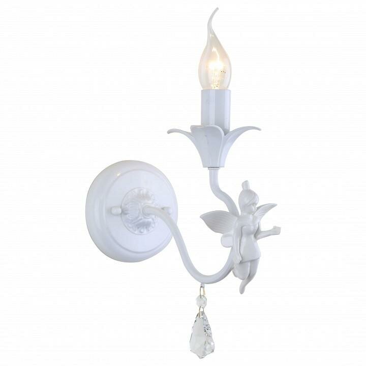 Настенный светильник Arte Lamp Angelina A5349AP-1WH цвет плафона подвески Прозрачный, цвет арматуры Белый