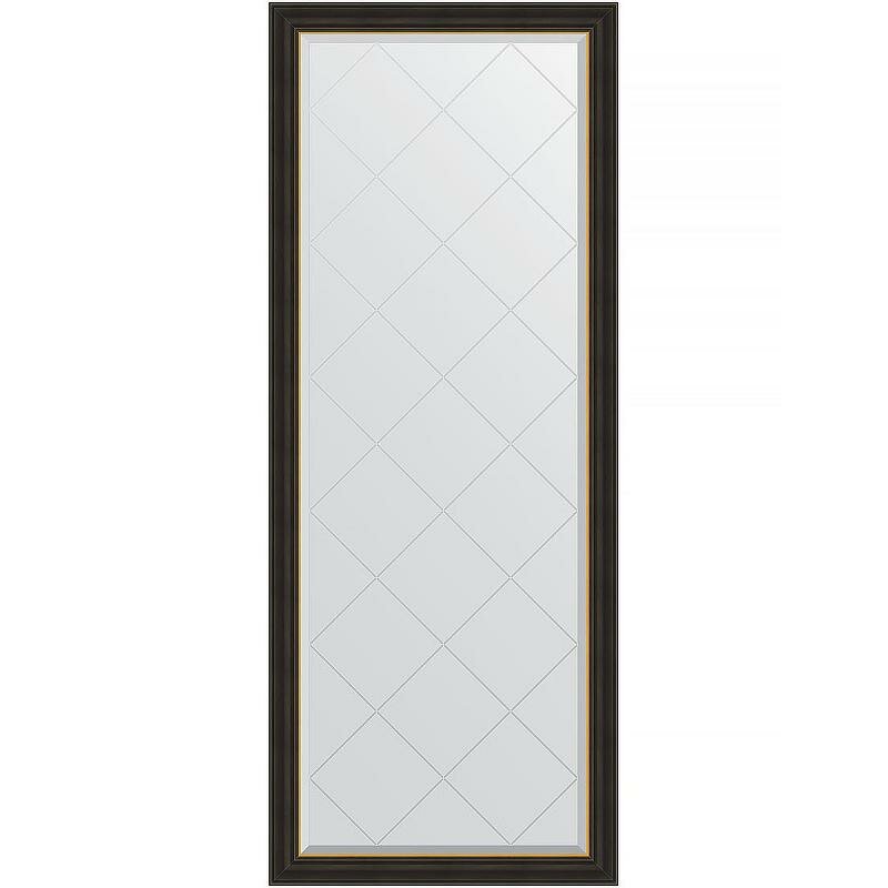 Зеркало Evoform Exclusive-G Floor 198х79 BY 6387 с гравировкой в багетной раме - Черное дерево с золотом 71 мм