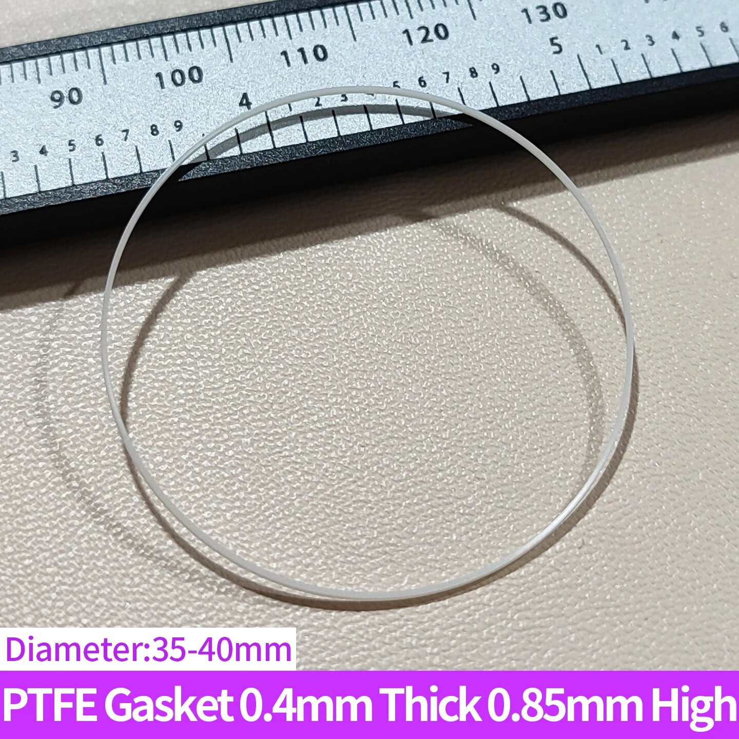 PTFE прокладка для часового стекла, 39x0.85x0.4mm, белая