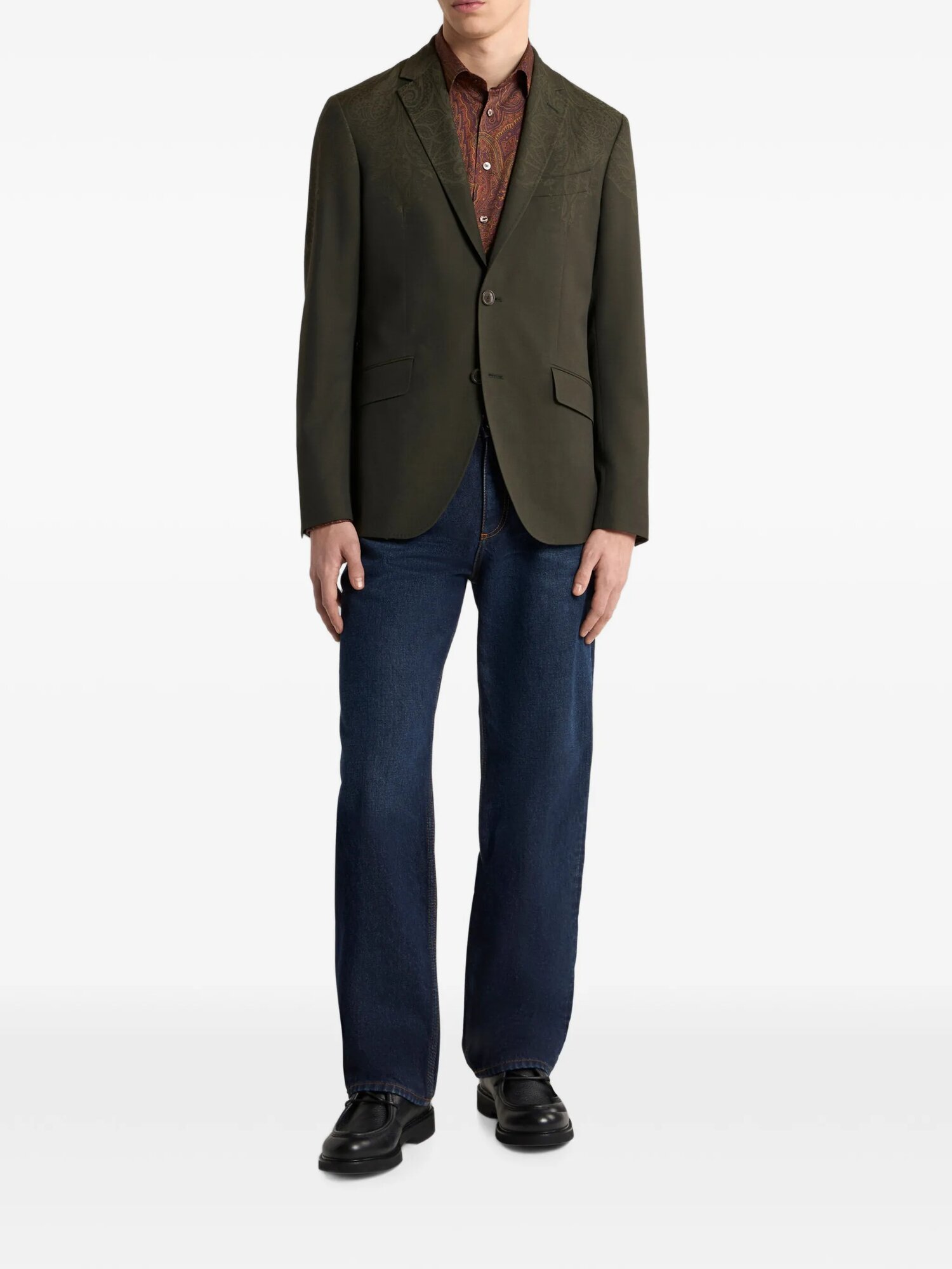 Куртка ETRO Single-breasted wool jacket with placed print, размер 54 — фото 1