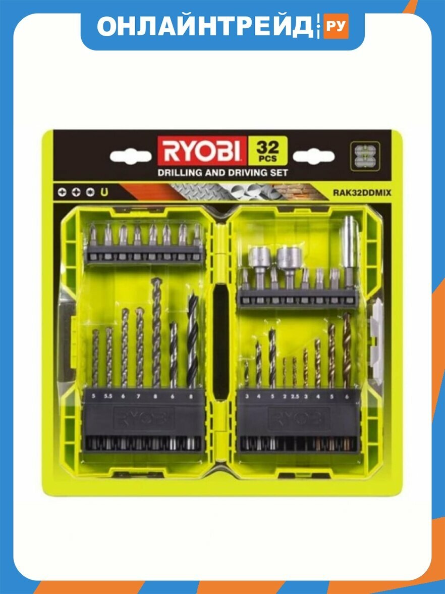 Набор бит и сверл Ryobi RAK32DDMIX, 32шт 5132004425