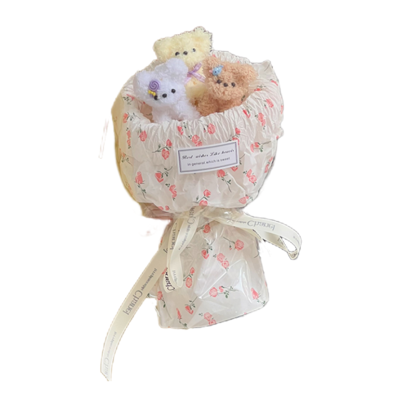 Букет из плюшевых собачек-игрушек унисекс XIONGJUN, 3 Pack Twist Sticks Puppy Bouquet Finished Product, 30CM EU