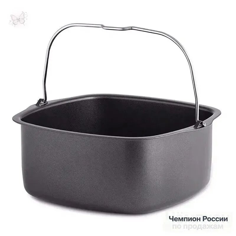 Противень из углеродистой стали, квадратный, черный, 17.4 см, для духовки