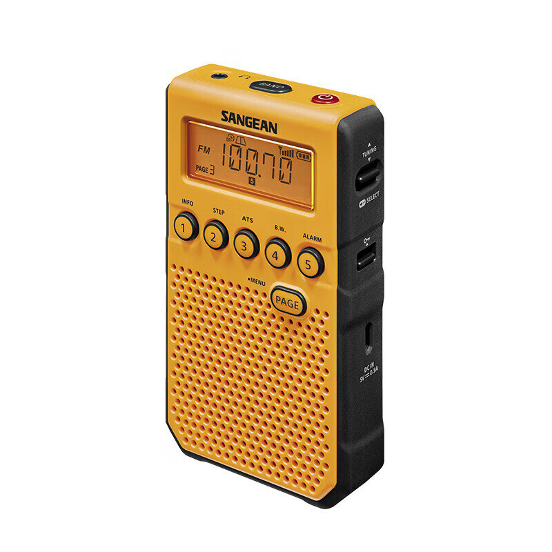 SANGEAN DT-800C Цифровой мини-радио будильник с тюнером AM/FM для пожилых людей желтый Цвет：Двухдиапазонный портативный