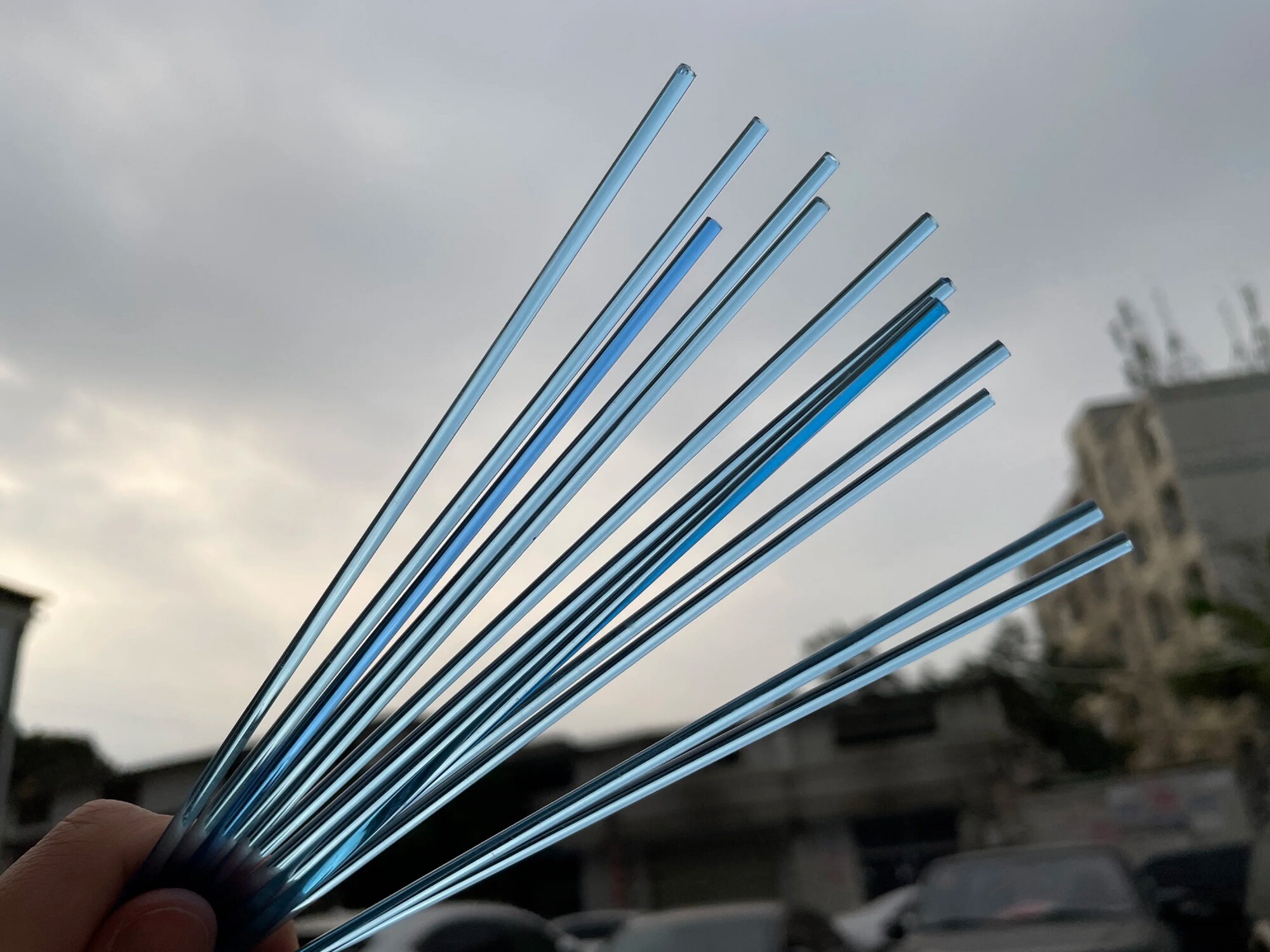Акриловые палочки для поделок 3 мм, разноцветные 3x100mm 20PCS, Синий, Blue