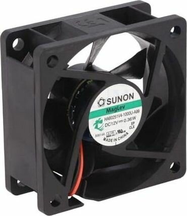 SUNON HA60251V4-1000U-A99 Вентилятор осевой, 12В DC, 60x50x25мм, подшипник Vapo, 23,32куб. м/ч, 10,7дБА, 1шт