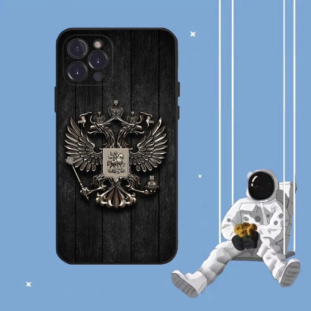 Чехол для iPhone 14 Pro Max с гербом России, цвет z7
