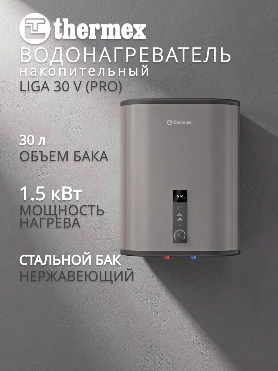 Накопительный водонагреватель Thermex Liga 30 V (pro) Brown