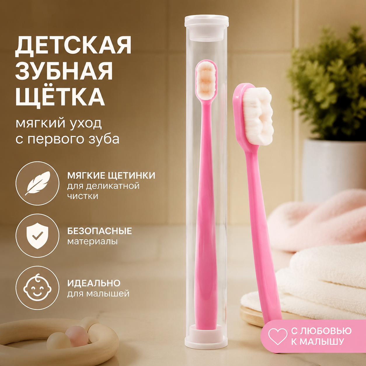 Зубная щетка розовая белая lacalut pure средней жесткости 3
