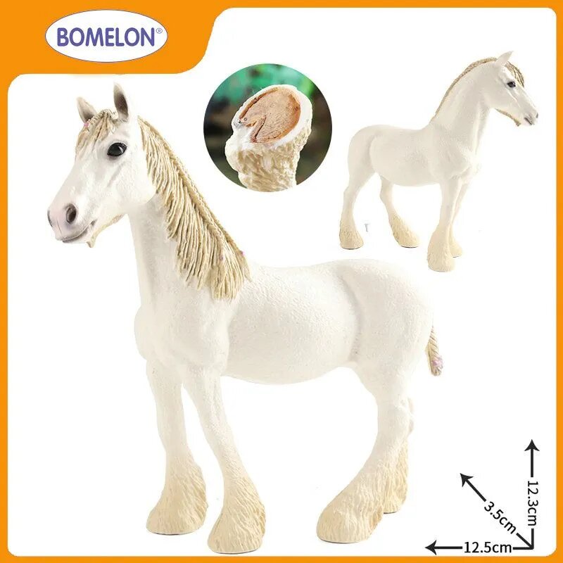 Фигурки лошадь графства, модель белая лошадь 12 CM , Shire Horse, фигурки животных, Детские познавательные игрушки