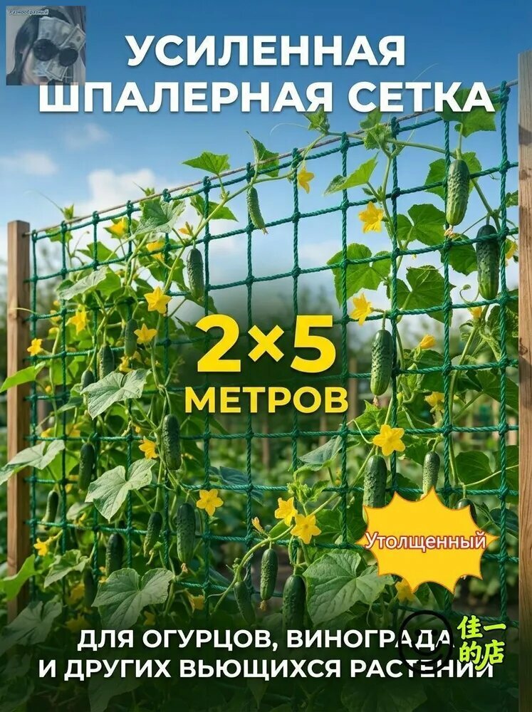 Сетка садовая ограждающая, Полиэтилен,5х2м