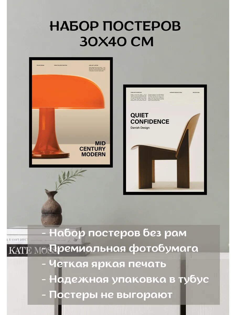 Постеры интерьерные эстетика А3 30×40 см минимализм