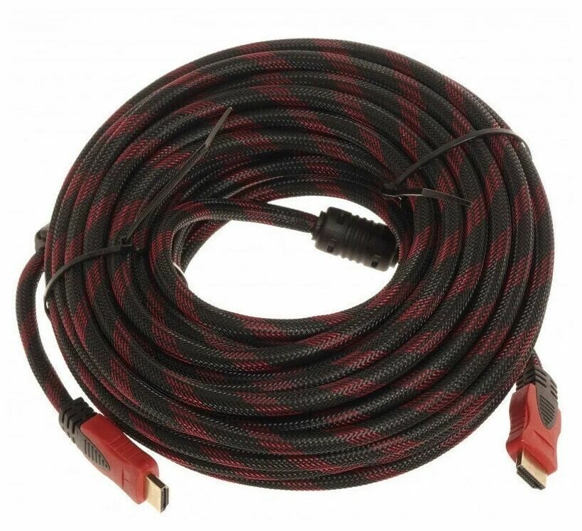 Шнур HDMI MRM-POWER 20 м HDMI-HDMI M/M CCS, ver 1.4, 2 фильтра, позолоченные контакты, карбоновая оплётка