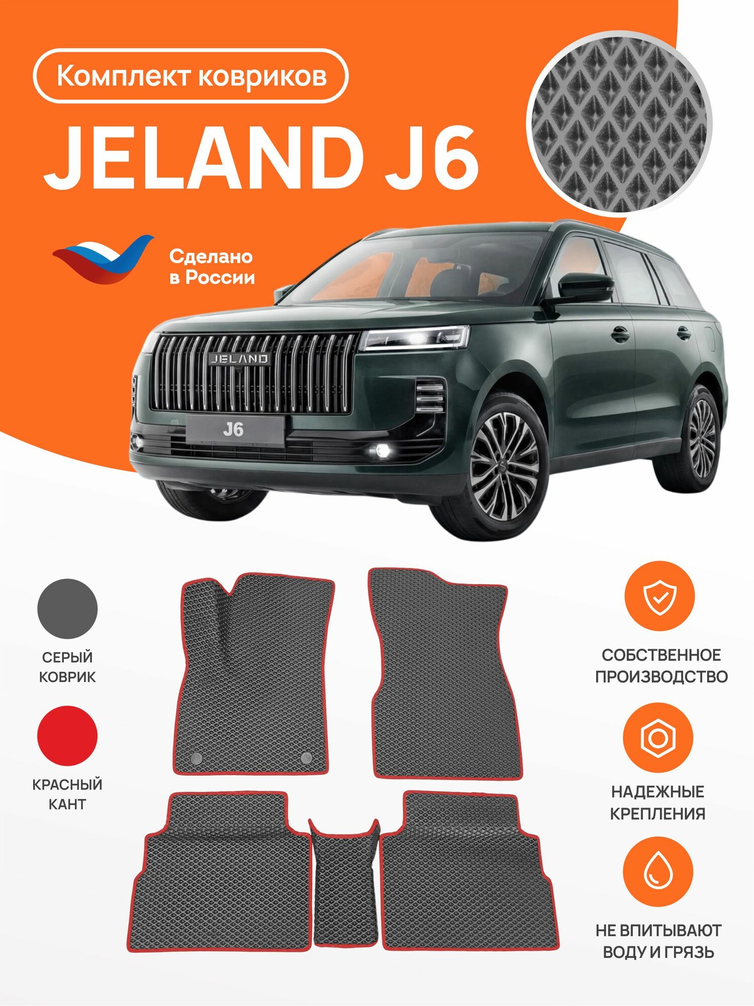 Автомобильные коврики EVA в салон Jeland J6 (2026-)
