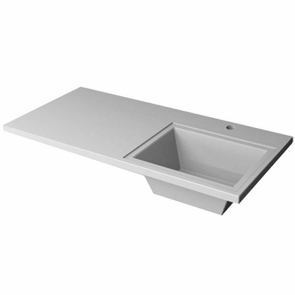 Раковина Stella Polar Мадлен 100 R SP-00000466 Белая, искусственный мрамор, с местом под стиральную машину