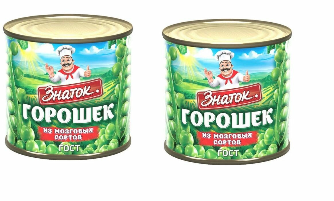 Знаток Зеленый горошек консервированный ,400 гр,2шт