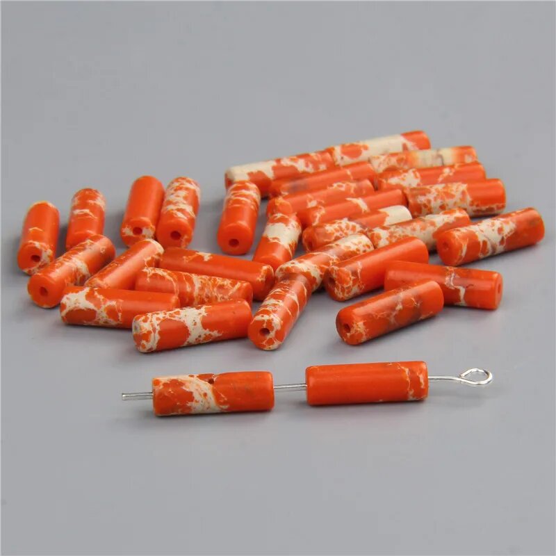 Бусины из натурального камня Rainagem 4x13 мм Оранжевый, 4x13mm about 28 pcs, 6 Orange imperial