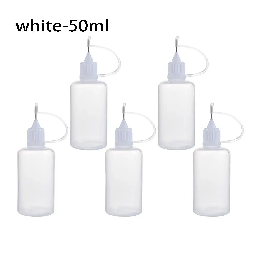 Пластиковые бутылочки для клея 5/10/20/30/50/100 мл white-50ml