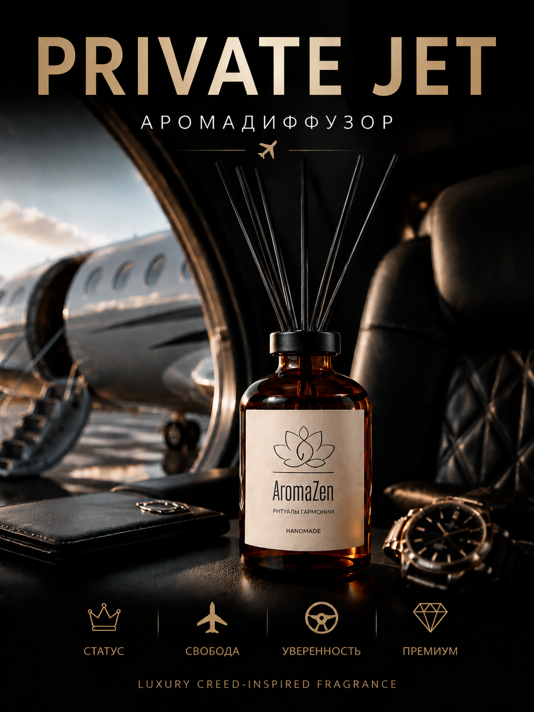 AromaZen Аромадиффузор Private Jet / Диффузор для дома с палочками