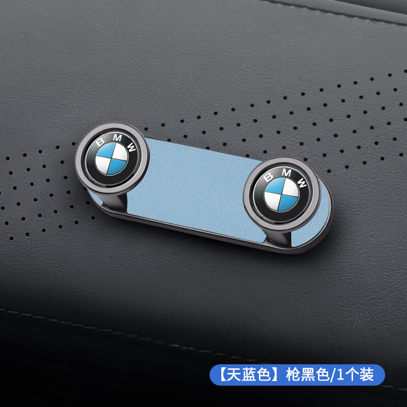 Скрытый кронштейн для приборной панели автомобиля BMW - Темно-серый матовый цвет с бледно-голубым кожаным покрытием