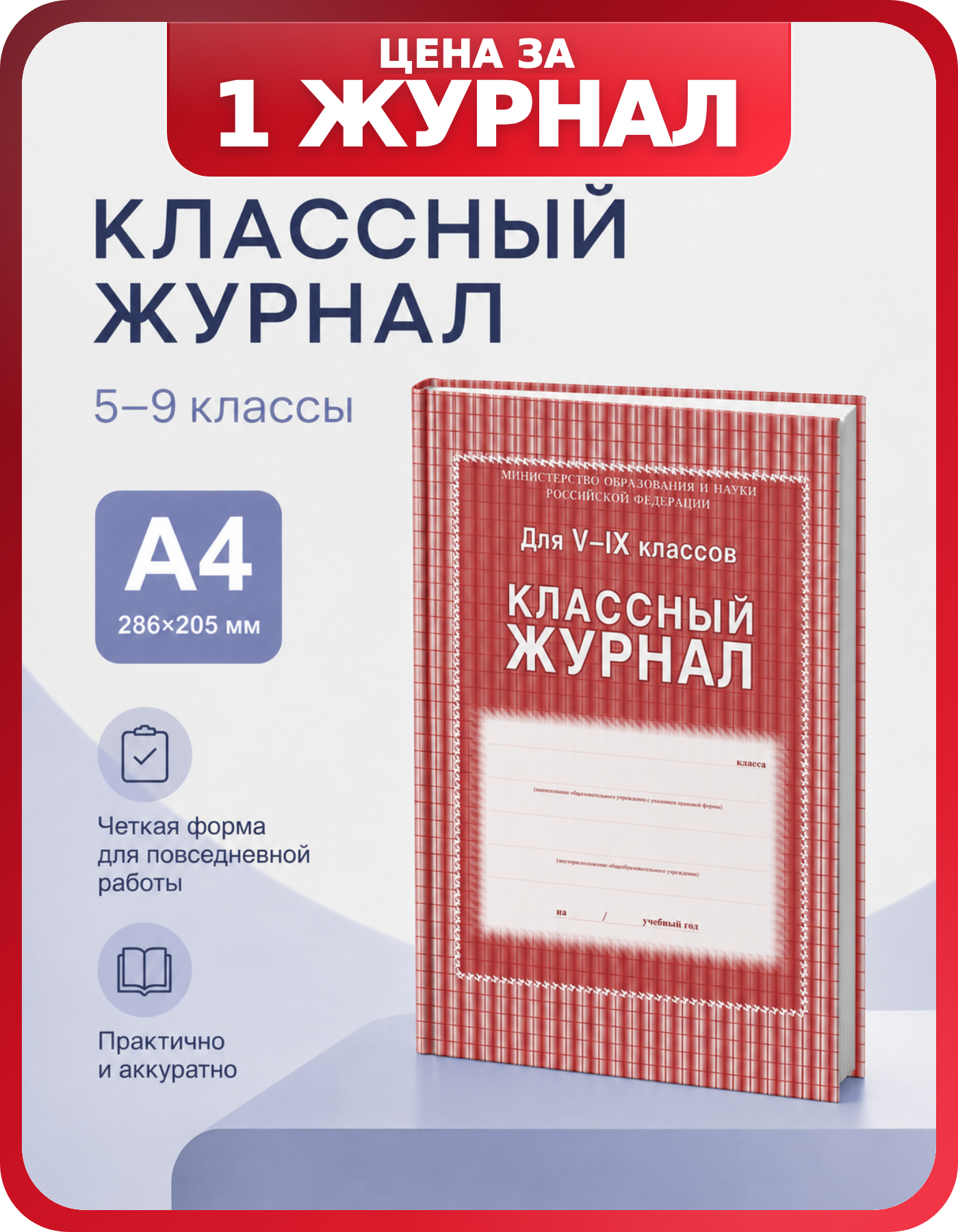 Классный журнал А4 для 5-9 классов 1 шт