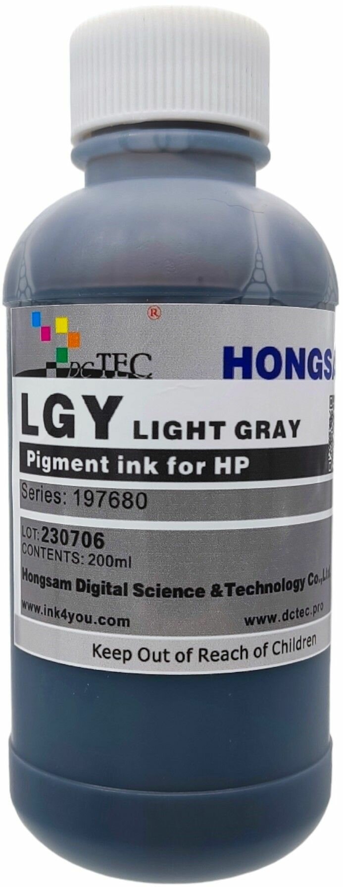 Чернила DCTec пигментные HP Z2100 Light Grey (светло-серый) 200 мл