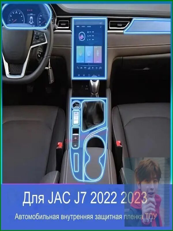 Обшивка автомобильная арт. Защитная пленка для салона автомобиля JAC J7 2022 2023