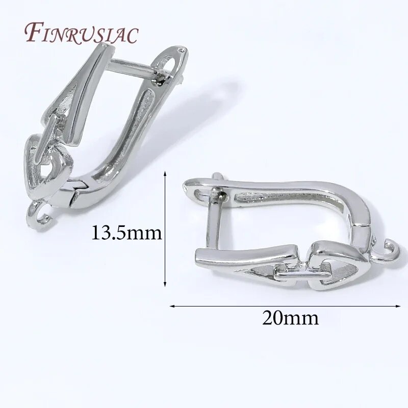 Швензы для сережек FINRUSIAC, Rhodium Plated, 20x13.5 мм
