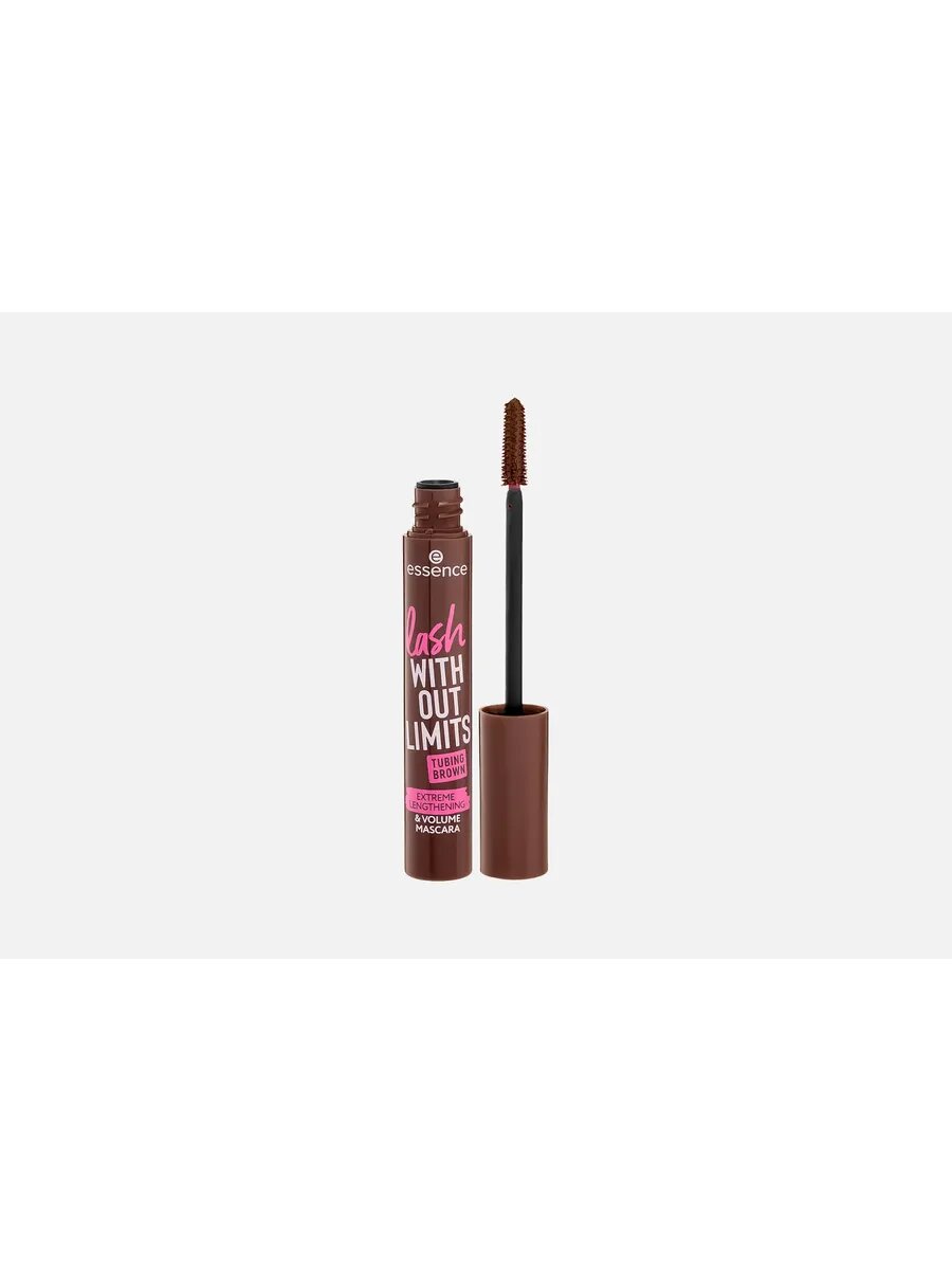 Essence lash WITHOUT LIMITS Тушь для ресниц с эффектом удлинения 13 мл 05, Brown tubing