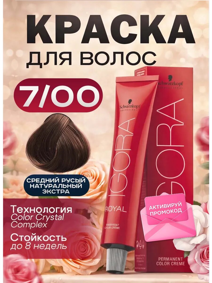 Игора краска для волос профессиональная тона 7. 8. 7/ 8/