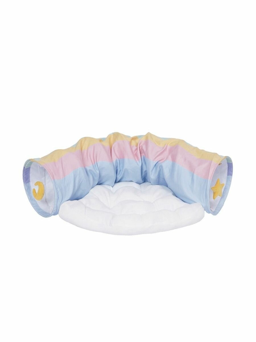 Игровой туннель-домик для кошек Zeze Rainbow, складной, с окошками, моющийся, круглый лабиринт для котят и взрослых кошек